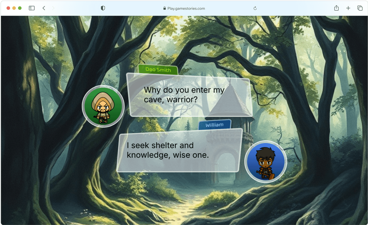 Gamestories- Playable Stories, Powered by A.I. (Ages 7-13)